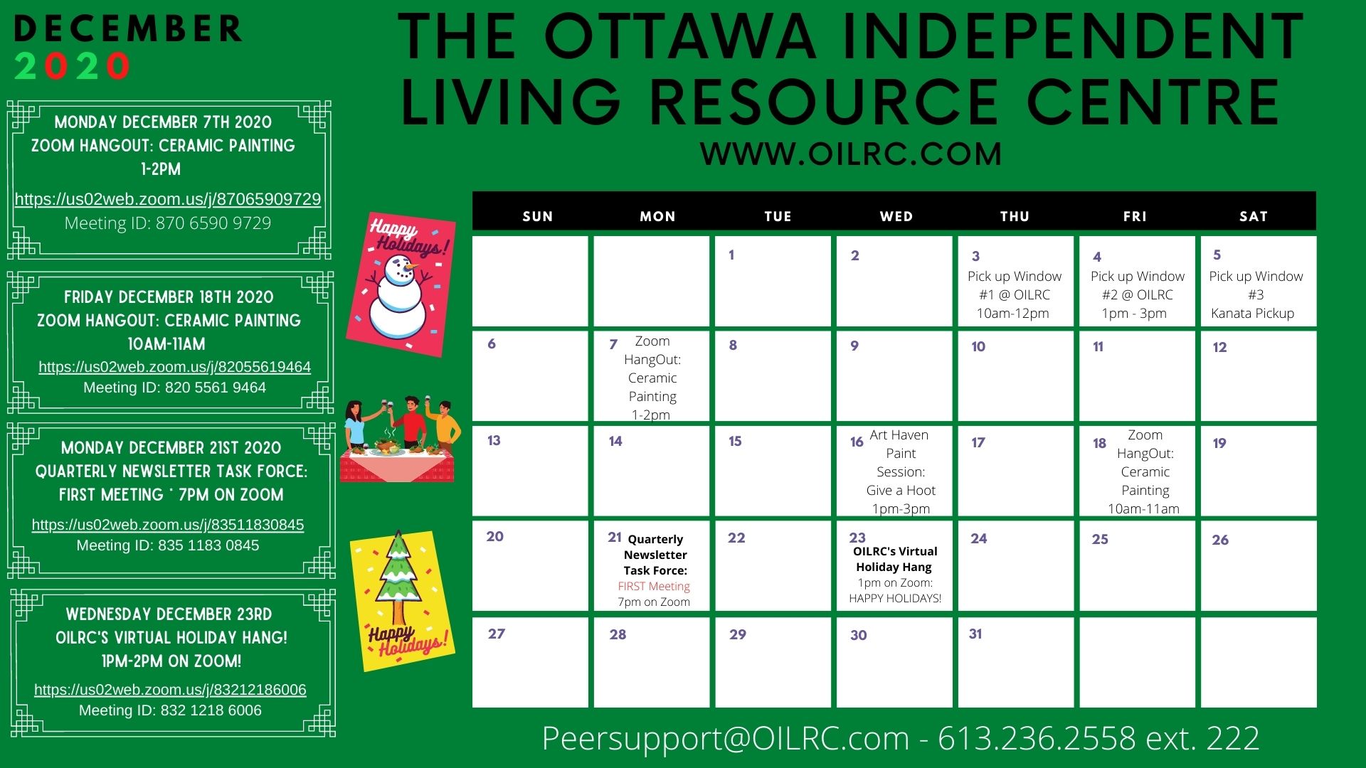 December Calendar! – OILRC